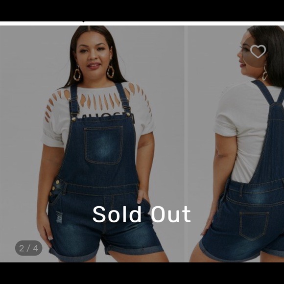 Rosegal | Jeans | Ripped Cuffed Plus Size Denim Overalls 5x | Poshmark